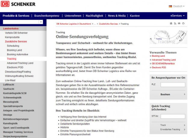 DB Schenker Tracking & Sendungsverfolgung | PAKET.net